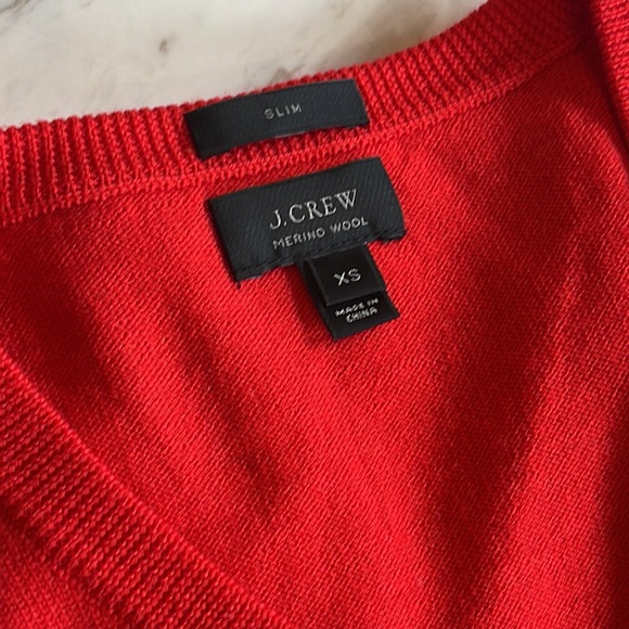 J. Crew | Sweaters | Jcrew Merino Wool Sweater In Tomato Red | Poshmark
